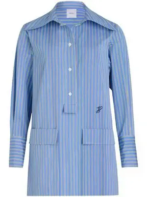 PATOU Mini Poplin Shirt Dress - Blue