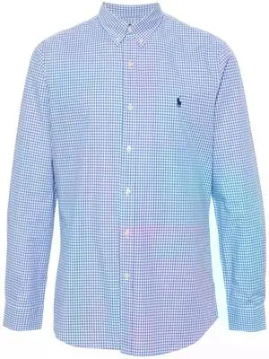 Polo Ralph Lauren Gingham-check Long-sleeve Shirt - Blue