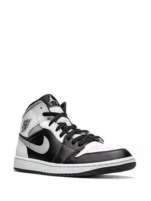 JORDAN Air 1 Mid White Shadow Sneakers - Black
