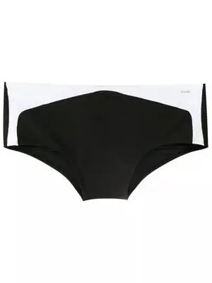AMIR SLAMA Two-tone Logo Swim Shorts - Black