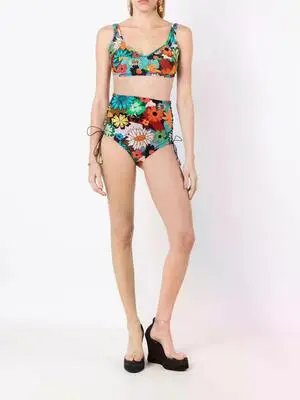 AMIR SLAMA Floral-print High-waisted Bikini