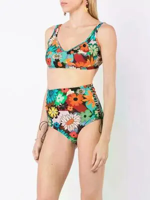 AMIR SLAMA Floral-print High-waisted Bikini