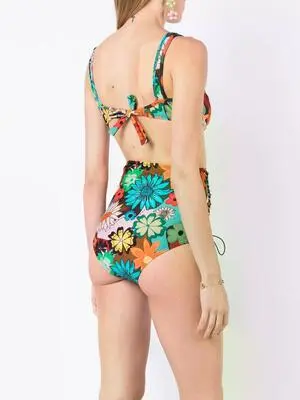 AMIR SLAMA Floral-print High-waisted Bikini