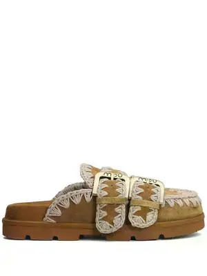 Mou Suede Mules - Brown
