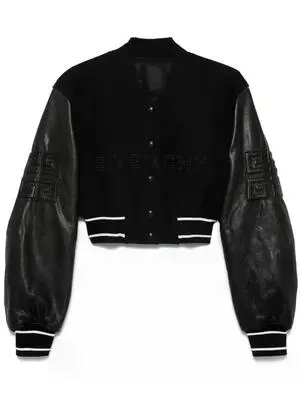 Givenchy Cropped Wool-blend Bomber Jacket - Black