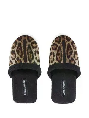 Dolce & Gabbana Leopard-print Terry Slippers