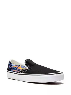VANS Classic Slip-on Electric Flames Sneakers - Black