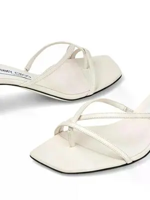 JIMMY CHOO Etana 50mm Strappy Leather Mules