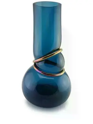 VANESSA MITRANI Double Ring Glass Vase - Blue