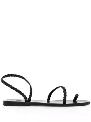 ANCIENT GREEK SANDALS Eleftheria Braided Leather Sandals - Black