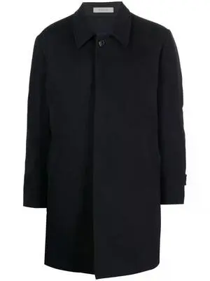 Corneliani Single-breasted Wool Coat - Blue