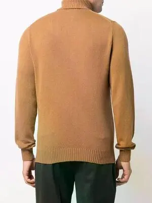 DELL'OGLIO Roll-neck Knitted Jumper - Brown