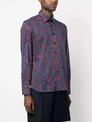 BILLIONAIRE Abstract Pattern Print Cotton Shirt