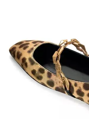 JIMMY CHOO Diamond Tilda Leopard Print Ballet Flats