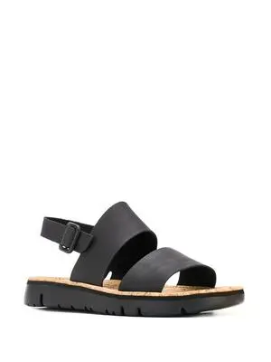 Camper Oruga Slingback Leather Sandals - Black