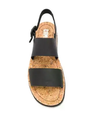 Camper Oruga Slingback Leather Sandals - Black