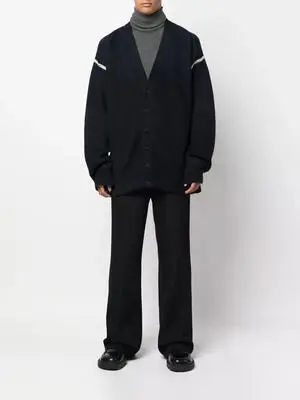 MAISON MARGIELA V-neck Cardigan With Contrast Elbow Patches