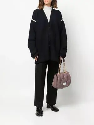 MAISON MARGIELA V-neck Cardigan With Contrast Elbow Patches