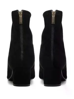 POCHE PARIS Suede Ankle Boots - Black