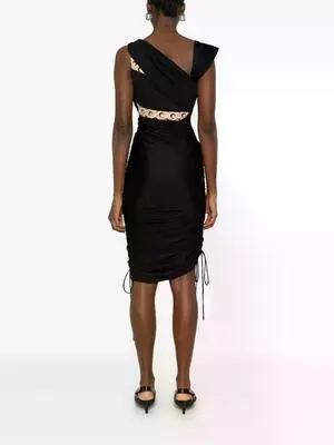 MARINE SERRE Asymmetrical Draped Midi Dress