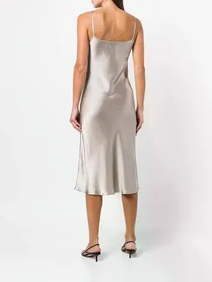 Voz Sleeveless Silk Midi Dress - Grey