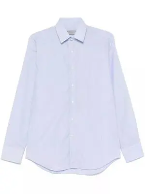 Canali Grid-pattern Shirt - Blue