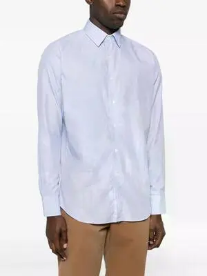 Canali Grid-pattern Shirt - Blue