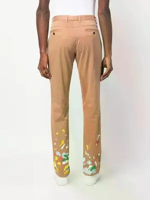 Philipp Plein Paint-splatter Effect Chinos