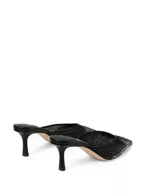 JIMMY CHOO Vivi 65 Crystal Mesh Heeled Mules - Black