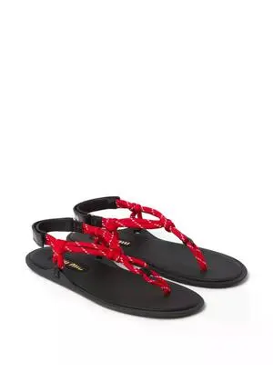 Miu Miu Cord-strap Leather Sandals - Red