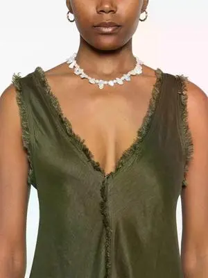 P.a.r.o.s.h V-neck Fringed Dress - Green