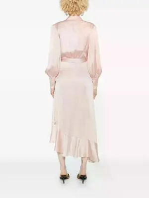 Zimmermann Silk Wrap Midi Dress - Pink