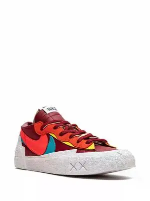 Nike X Kaws X Sacai Blazer Low Sneakers - Red