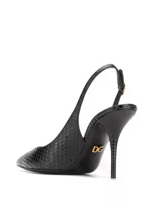 Dolce & Gabbana Tiger-print Leather Slingback Pumps