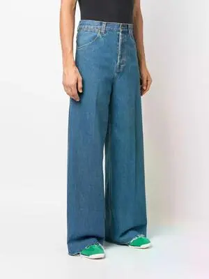 Gucci Pressed-crease Mid-rise Wide-leg Jeans