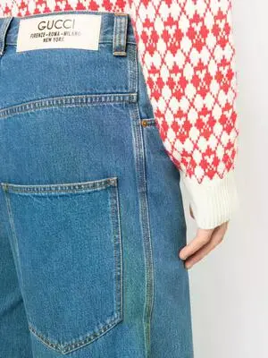Gucci Pressed-crease Mid-rise Wide-leg Jeans