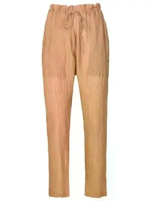 AMIR SLAMA Crinkle-effect Silk Trousers