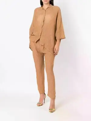 AMIR SLAMA Crinkle-effect Silk Trousers