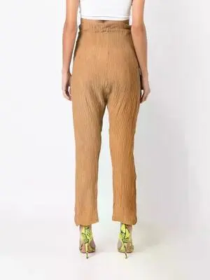 AMIR SLAMA Crinkle-effect Silk Trousers