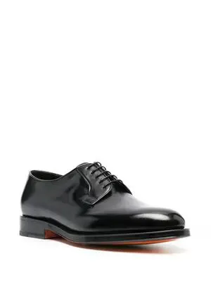 Santoni Polished Leather Derby Shoes
