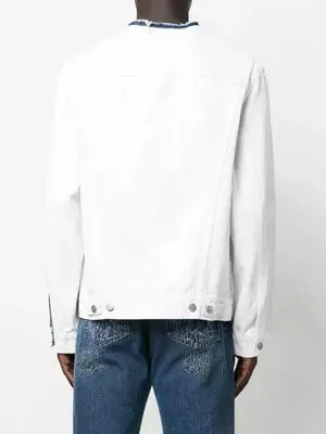 MAISON MARGIELA Cotton Cracked Effect Collarless Denim Jacket