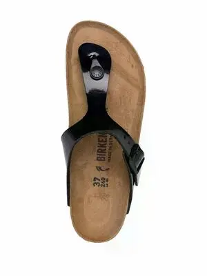 BIRKENSTOCK Gizeh Patent-leather Sandals - Black