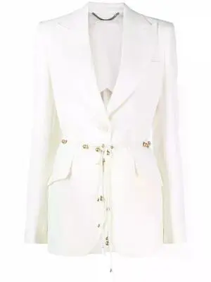 Stella McCartney Belted Single-breasted Blazer - Neutrals