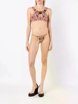 AMIR SLAMA Floral-print Cut-out Bikini