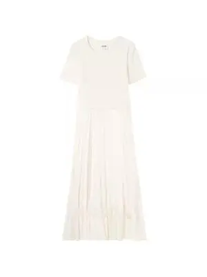 Claudie Pierlot Two-tone Lace Trimmed Midi Dress