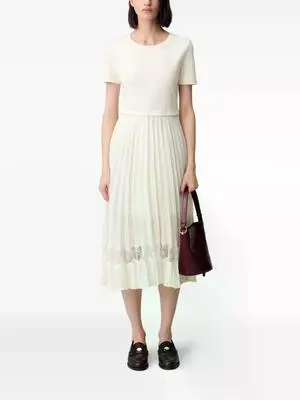 Claudie Pierlot Two-tone Lace Trimmed Midi Dress
