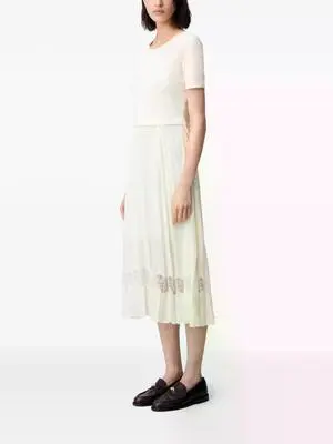 Claudie Pierlot Two-tone Lace Trimmed Midi Dress