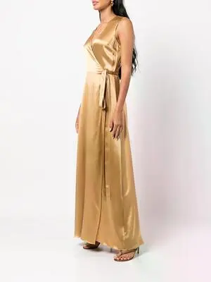 Voz Silk Maxi Wrap Dress - Gold