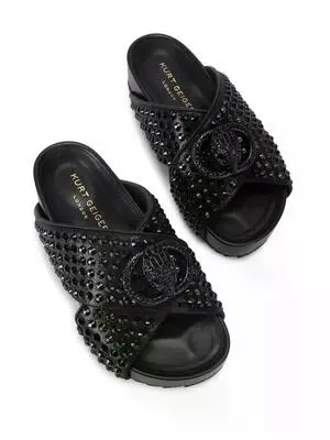 Kurt Geiger Chelsea Embellished Platform Slides - Black