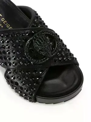 Kurt Geiger Chelsea Embellished Platform Slides - Black
